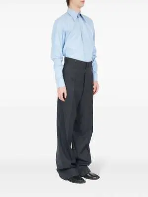 MAISON MARGIELA Barathea Wool Striped Trousers - Grey