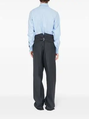 MAISON MARGIELA Barathea Wool Striped Trousers - Grey