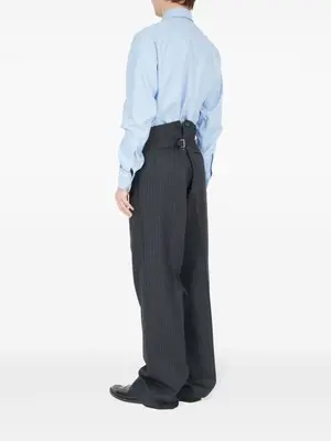 MAISON MARGIELA Barathea Wool Striped Trousers - Grey
