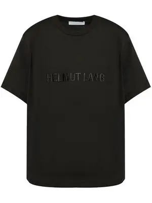 Helmut Lang Logo Embroidered Cotton T-shirt - Black