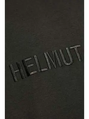 Helmut Lang Logo Embroidered Cotton T-shirt - Black