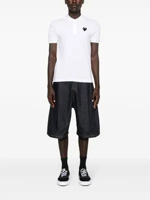 Play Comme Des Garcon Heart-patch Cotton Polo Shirt