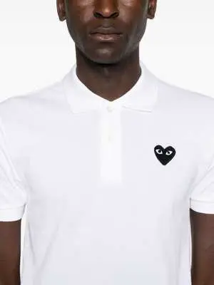 Play Comme Des Garcon Heart-patch Cotton Polo Shirt