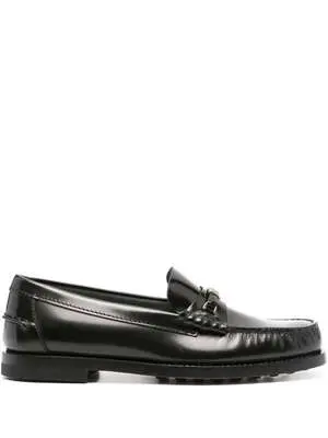 TOD'S Chain-detail Leather Loafers - Black