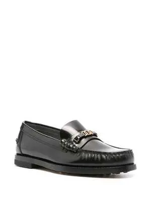 TOD'S Chain-detail Leather Loafers - Black