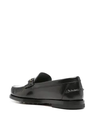 TOD'S Chain-detail Leather Loafers - Black