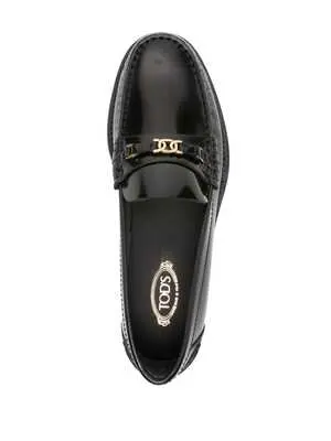 TOD'S Chain-detail Leather Loafers - Black