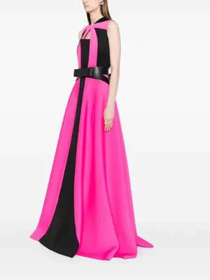 SAIID KOBEISY Panelled Belted Gown - Black