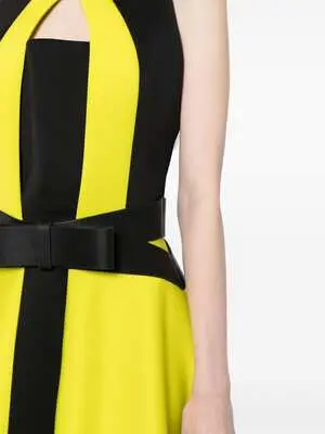 SAIID KOBEISY Belted Panelled Gown - Green