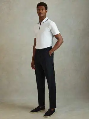 REISS Pin Belted Cropped Trousers