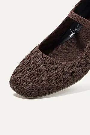 Rothy's The Max Square Mary Jane Flats - Brown