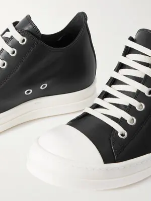 Rick Owens Leather Sneakers - Black