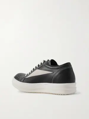 Rick Owens Suede-trimmed Leather Sneakers - Black