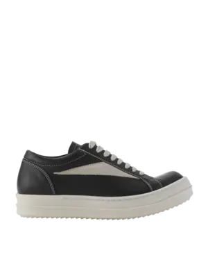 Rick Owens Rick Owens Vintage Suede-Trimmed Leather Sneakers Black