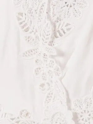 Sea Marcella Lace-trimmed Cotton And Linen-blend Midi Dress
