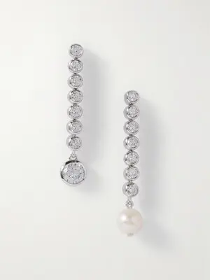 Completedworks Ascent Pearl And Cubic Zirconia Earrings - Silver