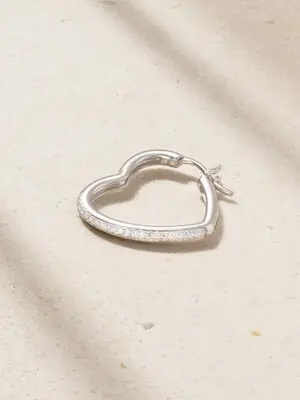 Yvonne Léon 18k White Diamond Heart Single Hoop Earring - Gold