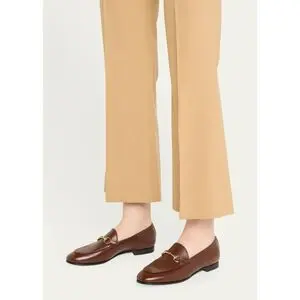 Gucci Jordaan Leather Loafers - Camel