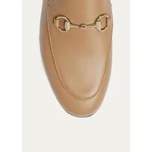 Gucci Jordaan Leather Loafers - Camel