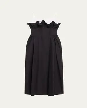 KIKA VARGAS Kika Vargas Guipure Lace Colorblock Midi Dress - Black