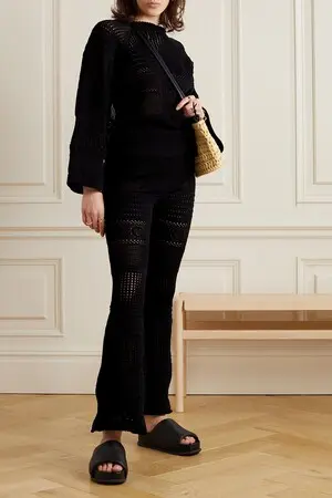 Stella McCartney Crocheted Cotton Flared Pants