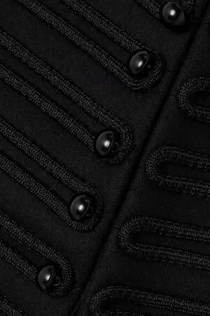 Stella Mccartney Cropped Embroidered Buttonembellished Wool Vest
