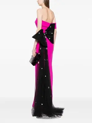 SAIID KOBEISY Bow Off-shoulder Gown