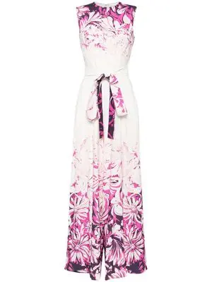 SAIID KOBEISY Floral-print Wide-leg Jumpsuit - White