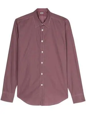 Canali Geometric-pattern Cotton Shirt