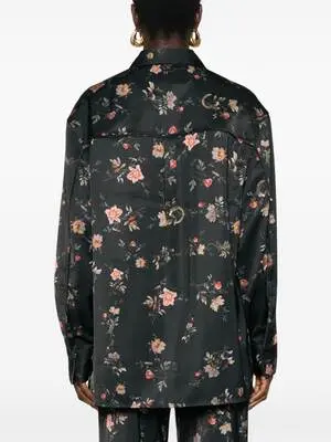 ALLSAINTS Louisa Floral-print Satin Shirt