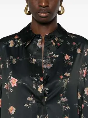 ALLSAINTS Louisa Floral-print Satin Shirt
