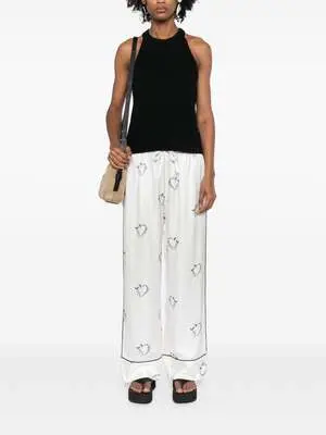 ALLSAINTS Sofi Straight-leg Trousers With All-over Logo And Heart Print
