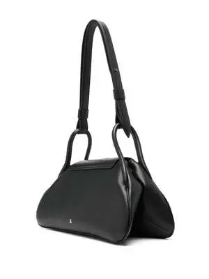 Amina Muaddi Gemini Leather Shoulder Bag - Black