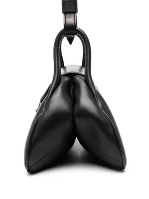 Amina Muaddi Gemini Leather Shoulder Bag - Black