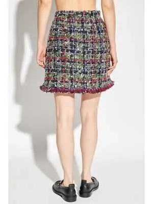 Etro Tweed Bouclé Check Mini Skirt - Black