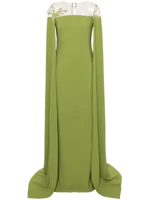 CRISTALLINI Daphne Bead-embellished Crepe Dress