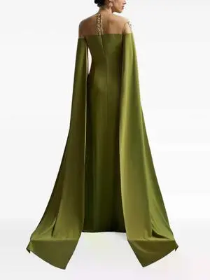 CRISTALLINI Daphne Bead-embellished Crepe Dress