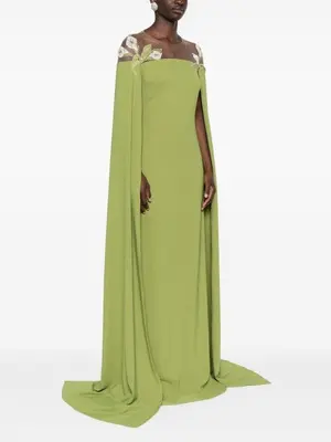 CRISTALLINI Daphne Bead-embellished Crepe Dress