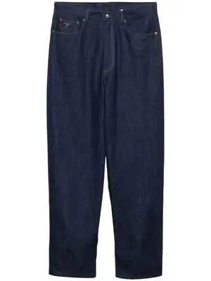 Prada Triangle-Logo Wide-Leg Jeans - Blue | Editorialist