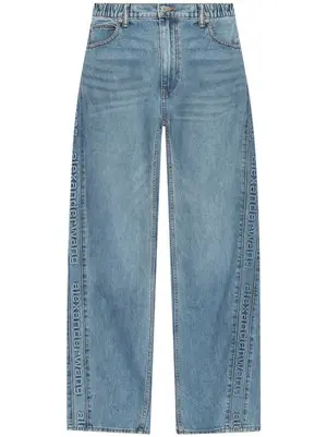 Alexander Wang Logo-embossed Boyfriend Jeans