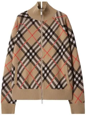 Burberry Vintage Check Zip-up Cardigan - Neutrals
