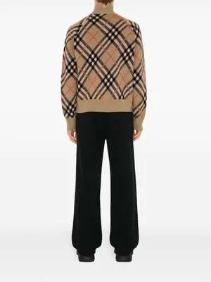 Burberry Check Wool Mohair Blend Zip-up Jacket - Neutrals
