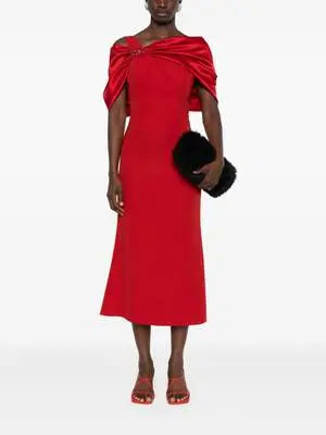 CRISTALLINI Ophelia Satin Midi Dress - Red