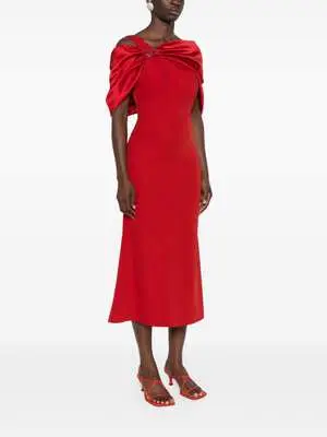 CRISTALLINI Ophelia Satin Midi Dress - Red