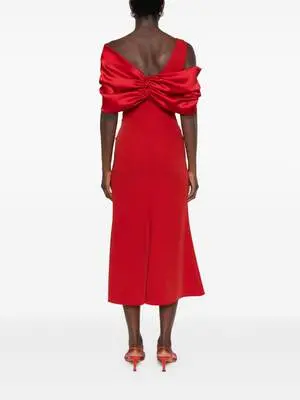 CRISTALLINI Ophelia Satin Midi Dress - Red