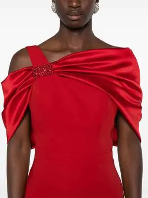 CRISTALLINI Ophelia Satin Midi Dress - Red