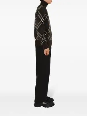 Burberry Check Zip-up Cardigan - Brown
