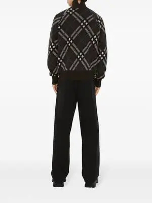 Burberry Check Zip-up Cardigan - Brown