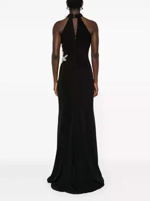 CRISTALLINI Sequin-embellished Halterneck Maxi Dress