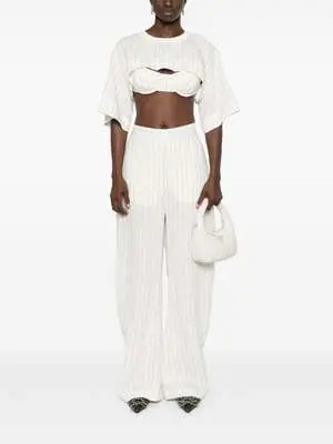 ALESSANDRO VIGILANTE Pinstriped Palazzo Trousers